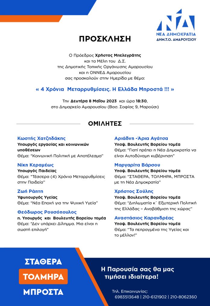 Δευτέρα 8 Μαΐου 2023!!! ΣΤΑΘΕΡΑ, ΤΟΛΜΗΡΑ, ΜΠΡΟΣΤΑ !!! - Maroussi City ...